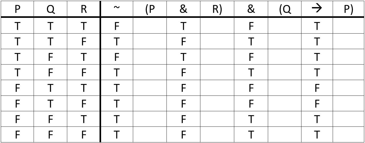 11. Answers for Truth Tables for Single Statements – Elementary Formal ...